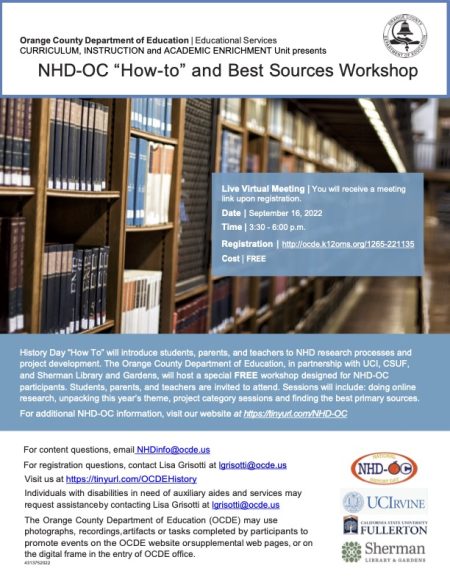 National History Day (NHD) – Updates & Information – Vista Verde PTA