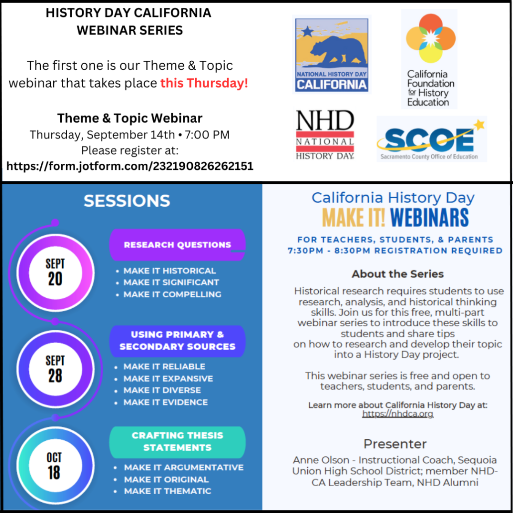 History Day Webinar – Vista Verde PTA