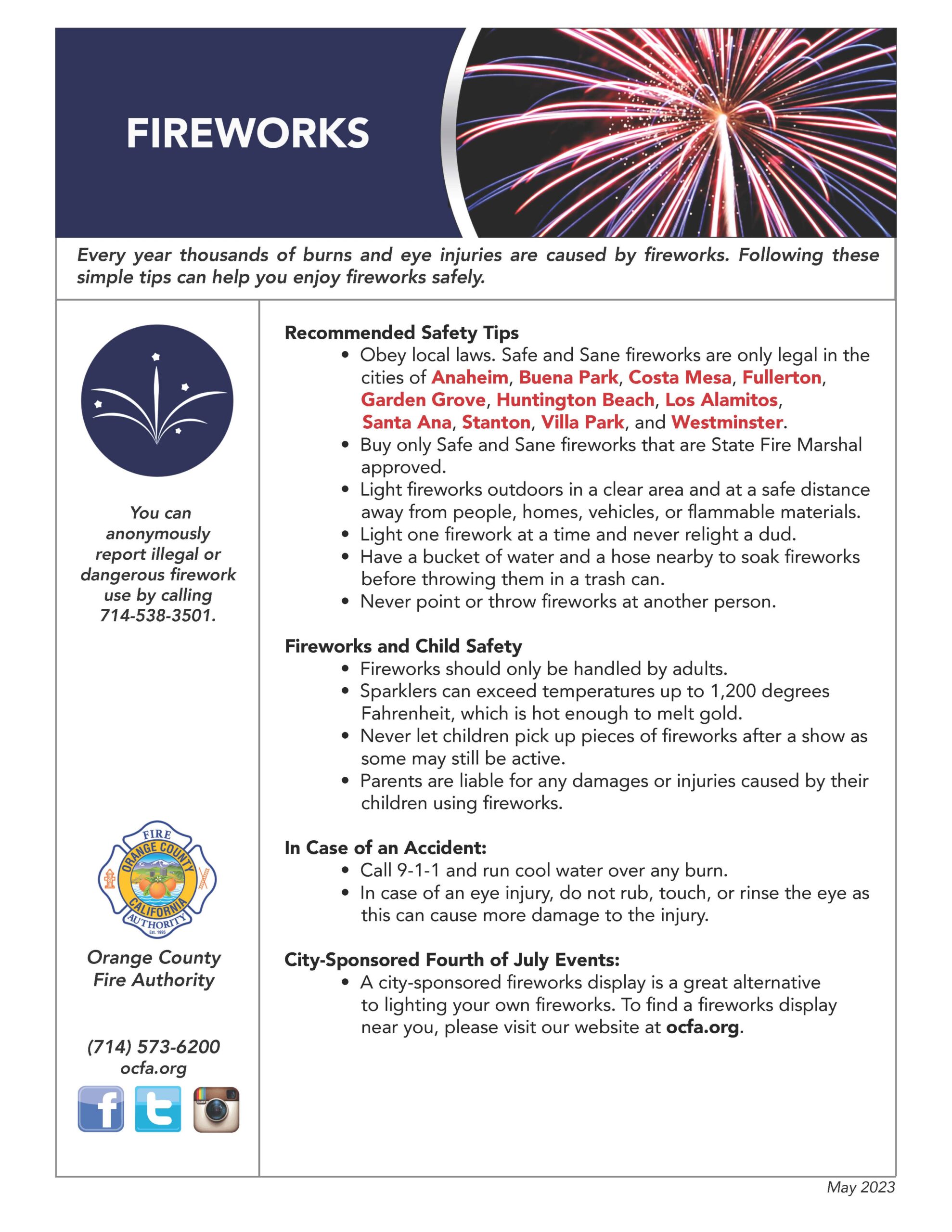 ABC’s of Water Safety and Fireworks – Vista Verde PTA